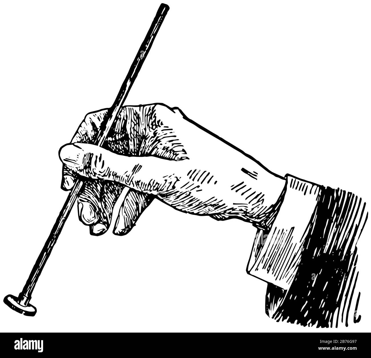 Hand with Proof-plane made by cementing a bronze cent, vintage line ...