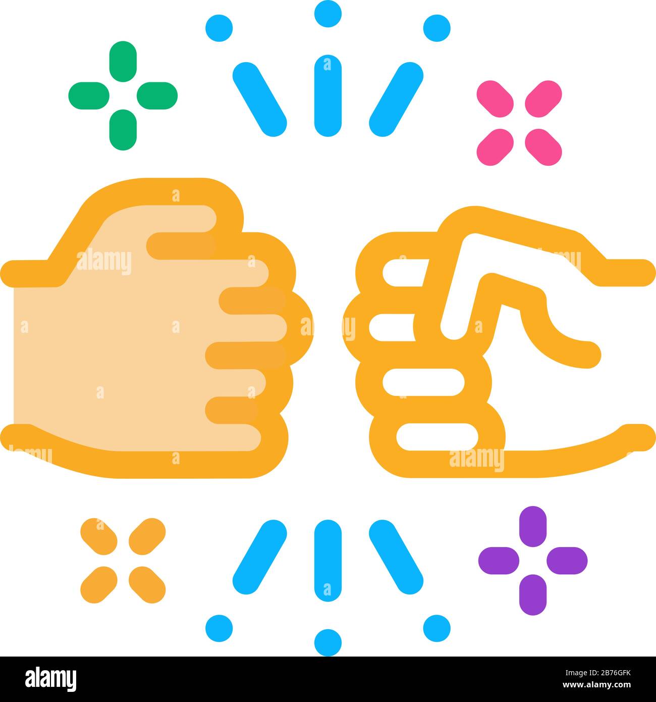 Friend Fist Bump Icon Vector Outline Illustration Stock Vector Image ...