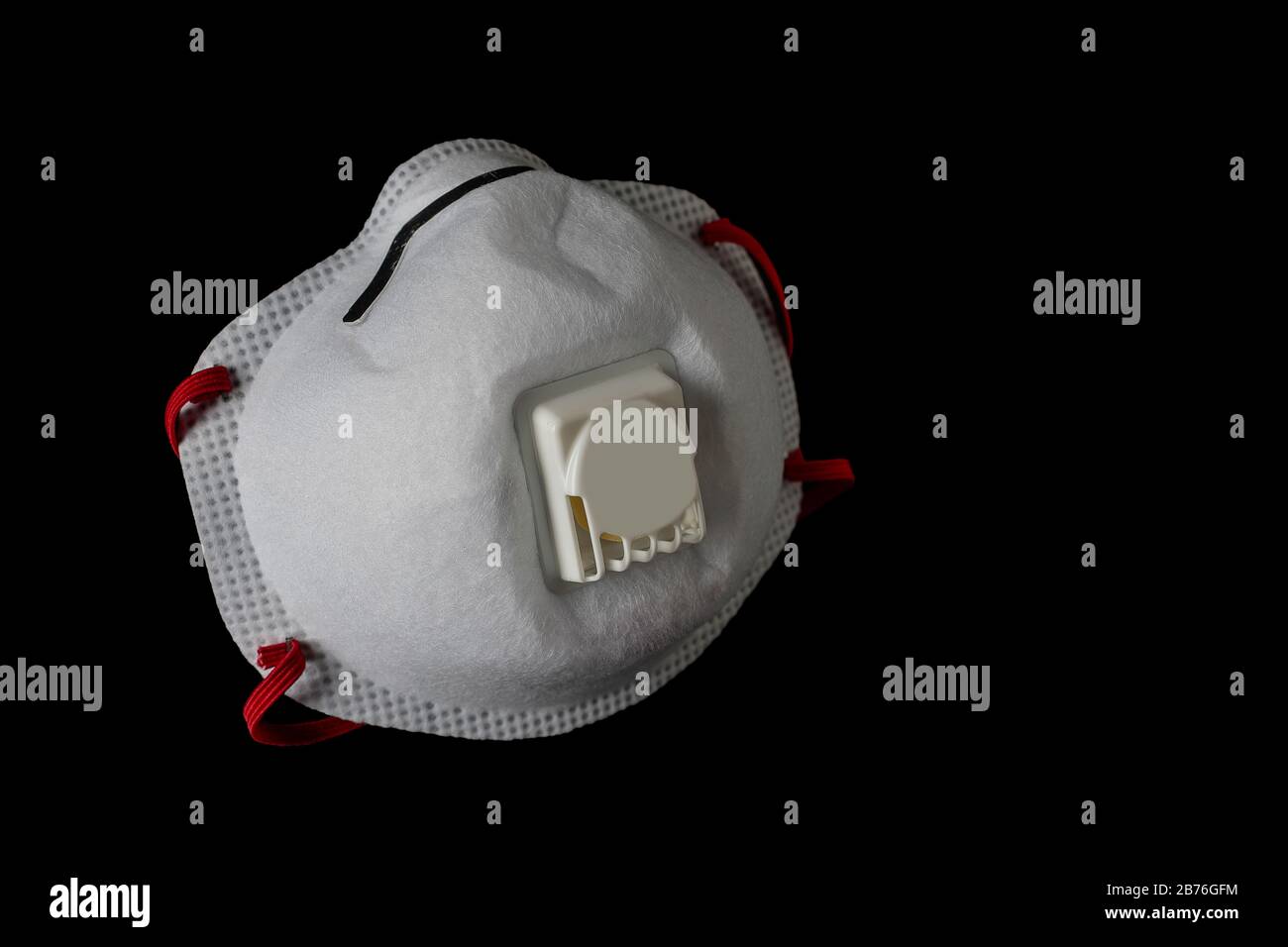 horizontal view on foreground of a safety mask ffp3 type isolated on ...
