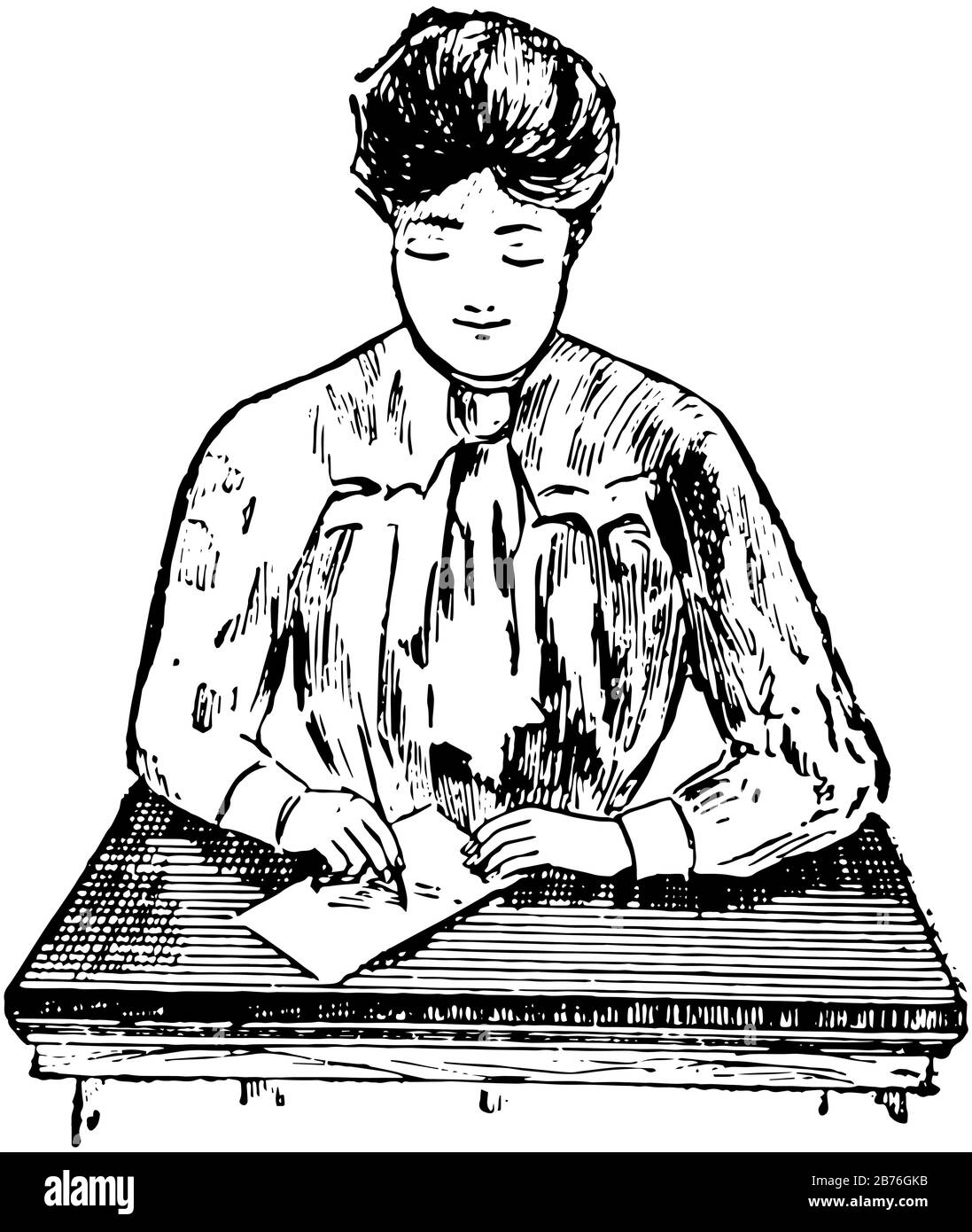 Penmanship Posture or correct posture to sit, pen position, vintage ...