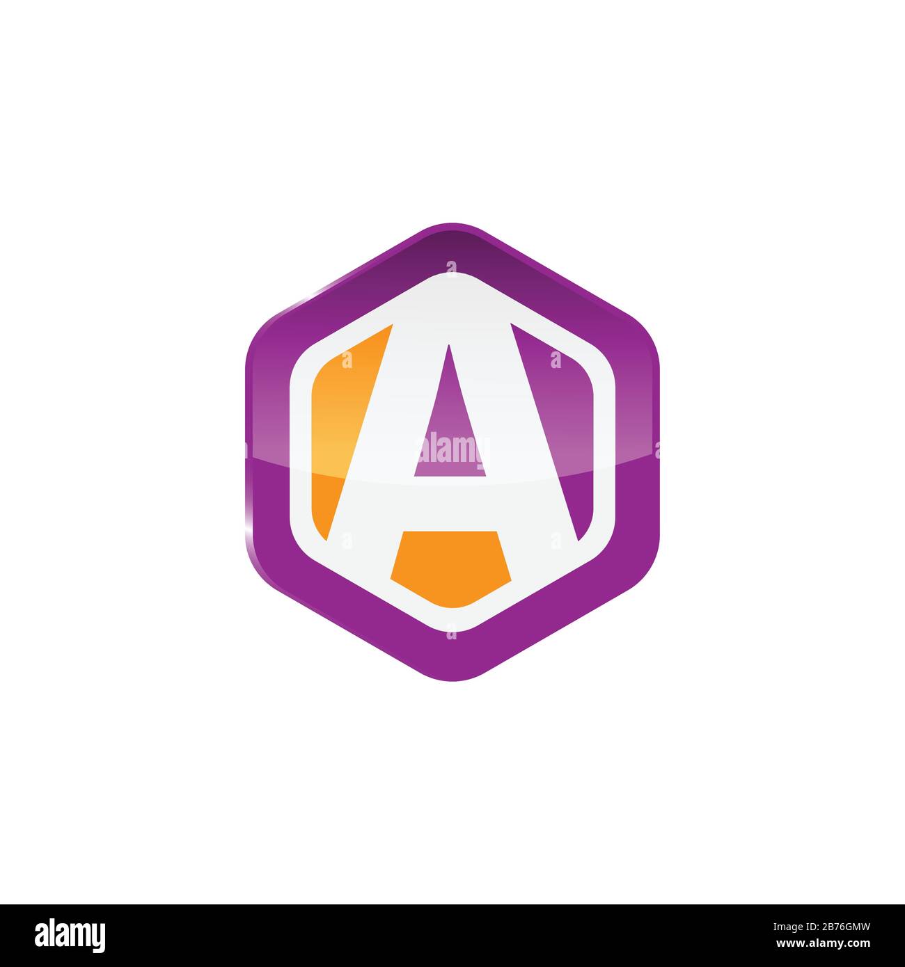 Hexagon letter A logo icon design template Colorful vector image Stock ...