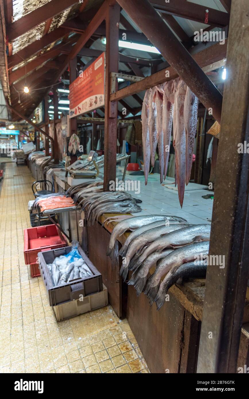 Market full of fishes in Angelmo, Puerto Montt Stock Photo - Alamy