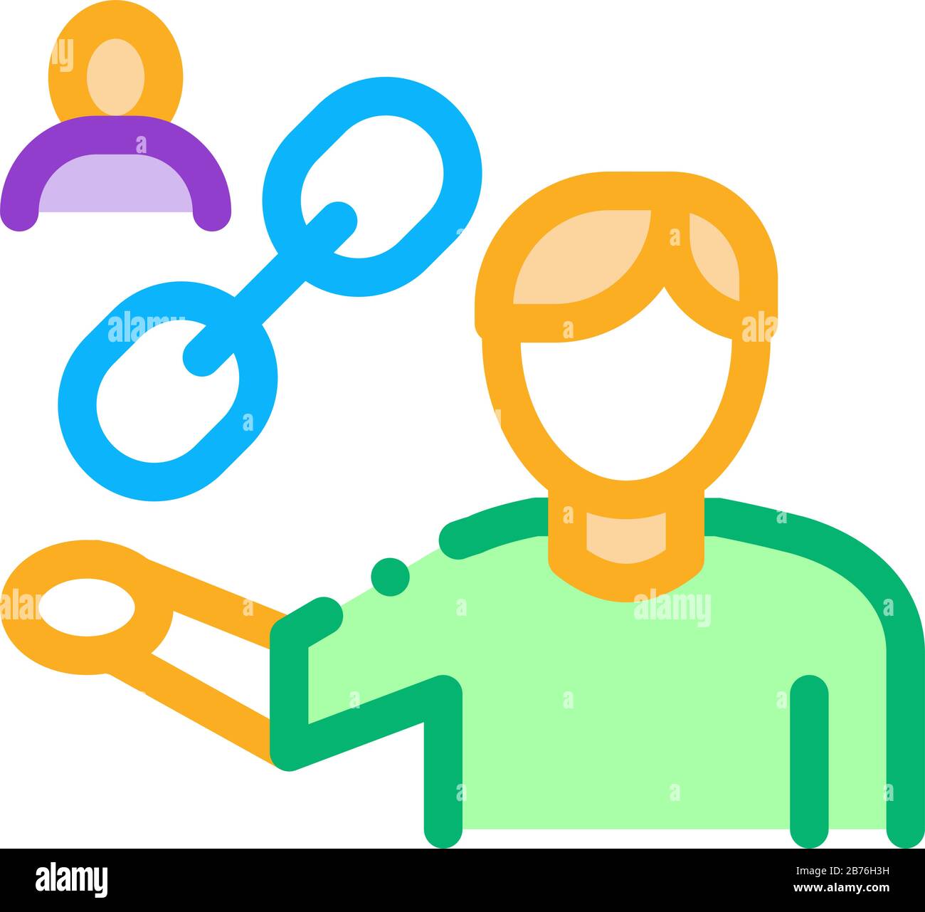 Human Hold Chain Icon Vector Outline Illustration Stock Vector Image ...
