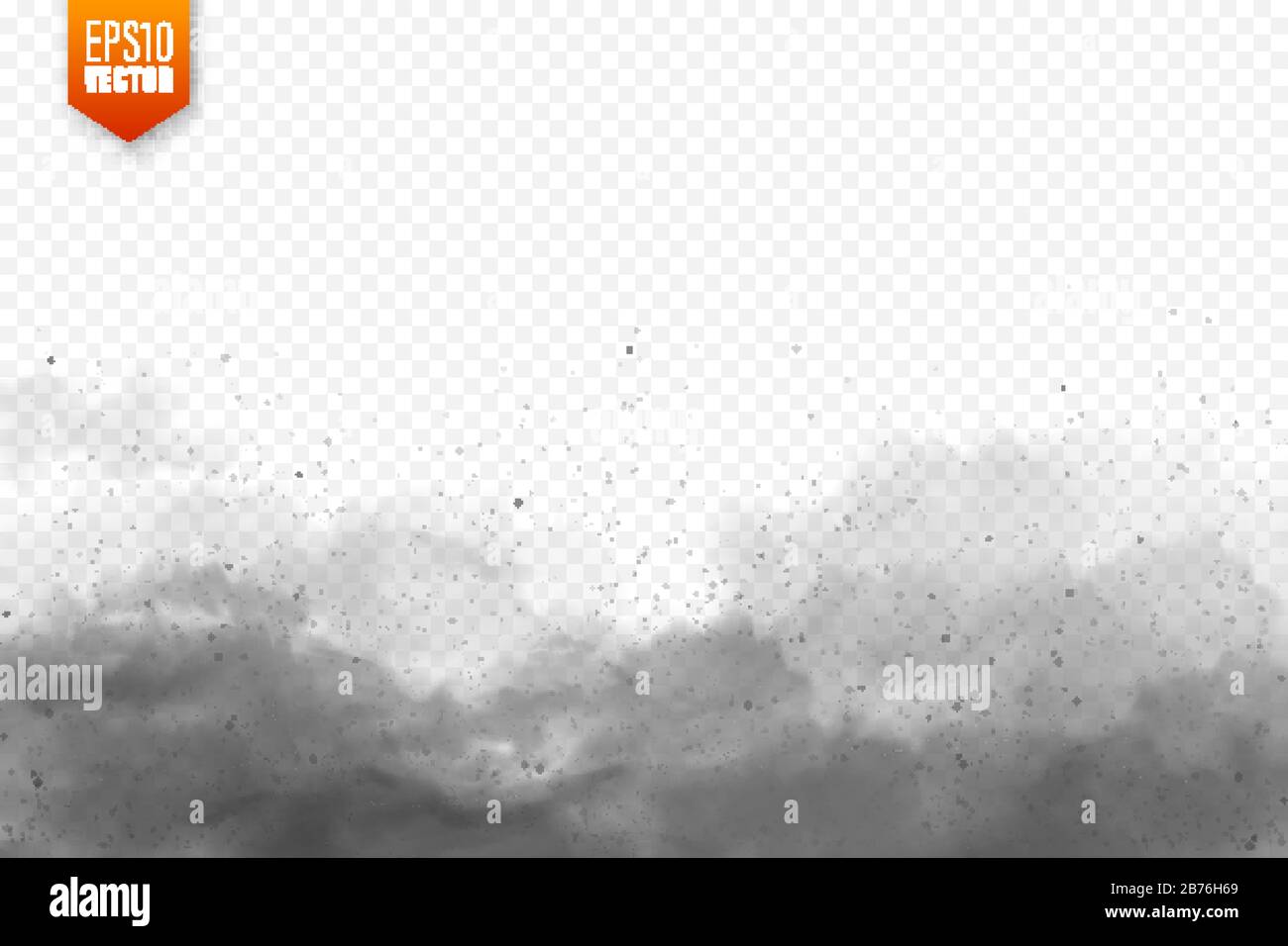 Realistic dust clouds. Sand storm. Polluted dirty air, smog. Vector ...