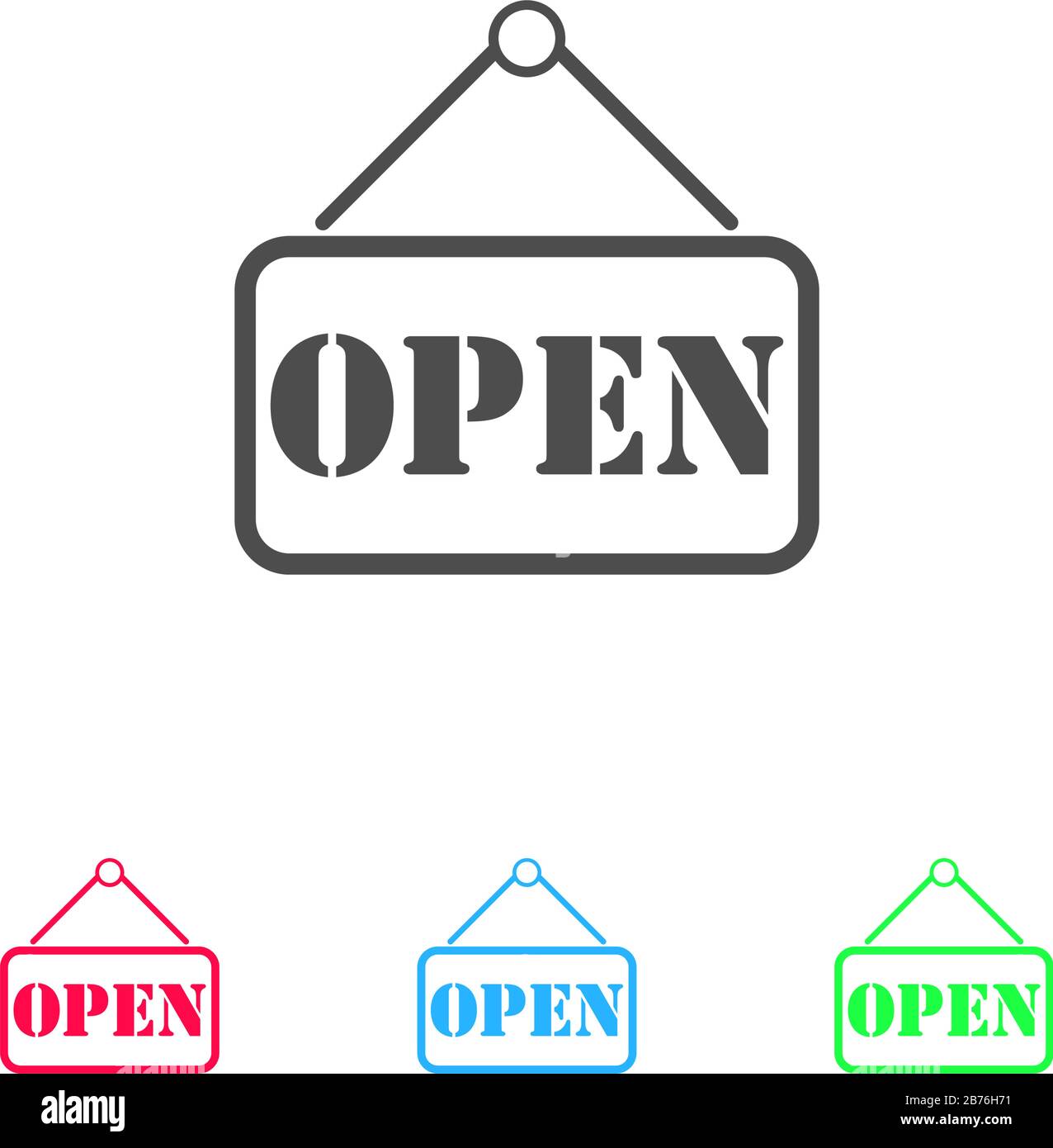 Open plate icon flat. Color pictogram on white background. Vector ...