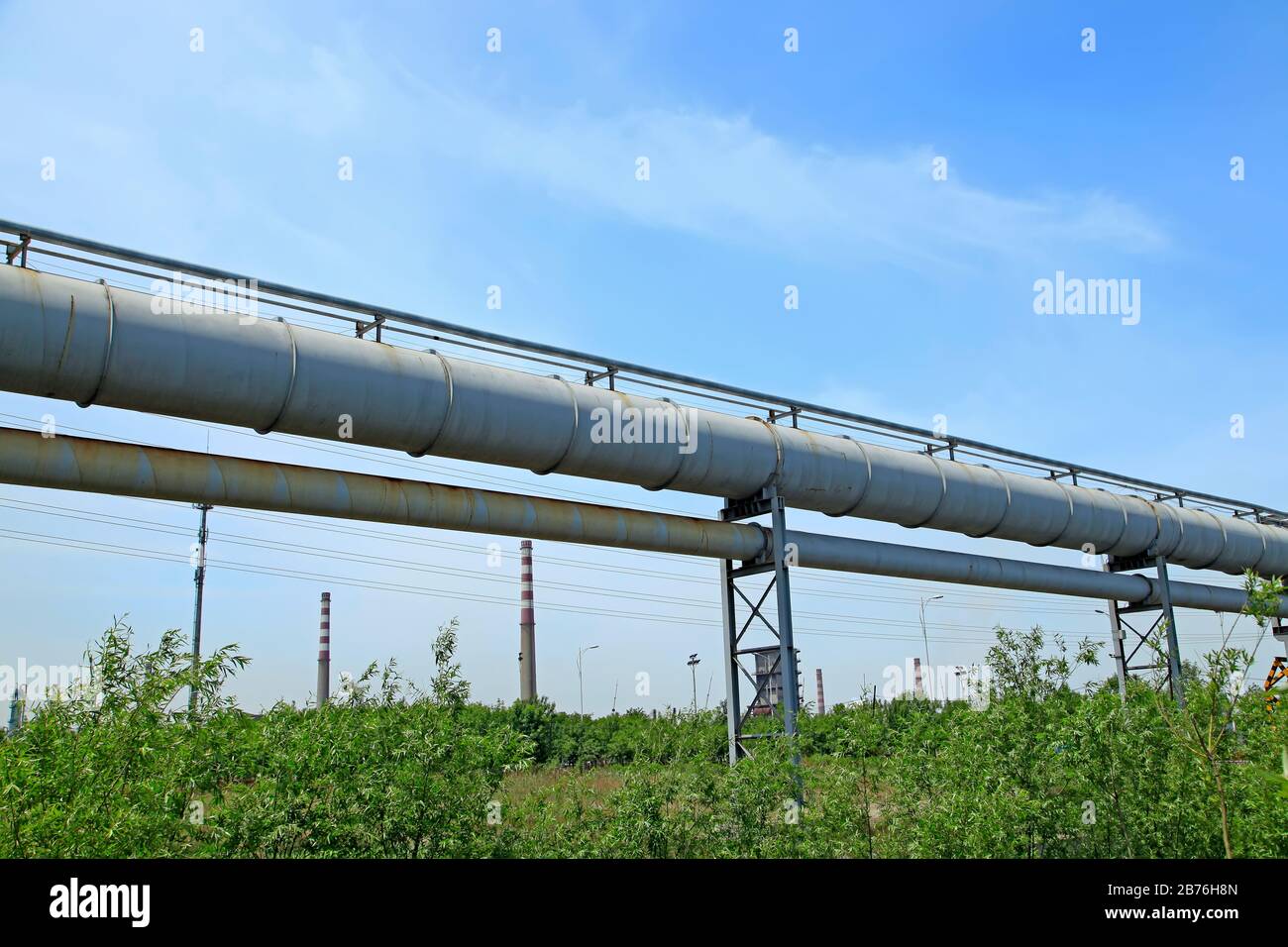Industrial pipelines, chemical plant pipelines Stock Photo - Alamy