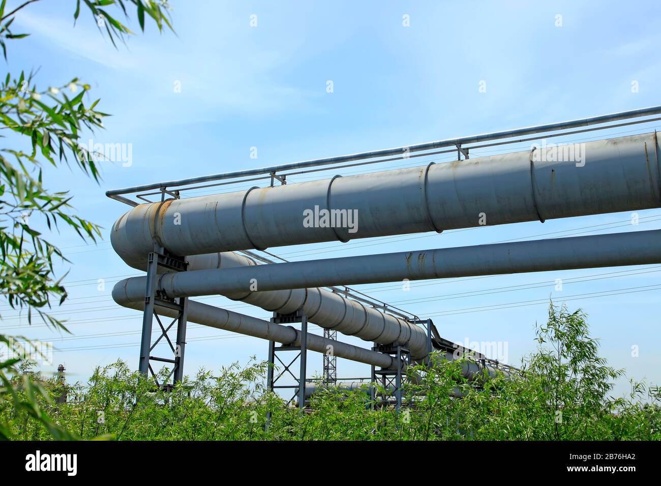 Industrial pipelines, chemical plant pipelines Stock Photo - Alamy