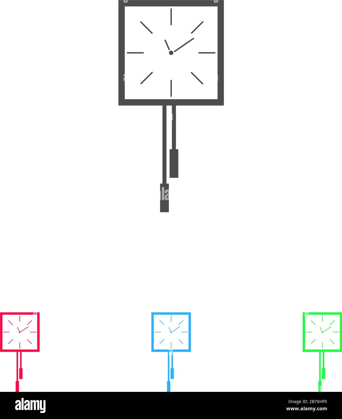 Wall clocks icon flat. Color pictogram on white background. Vector ...