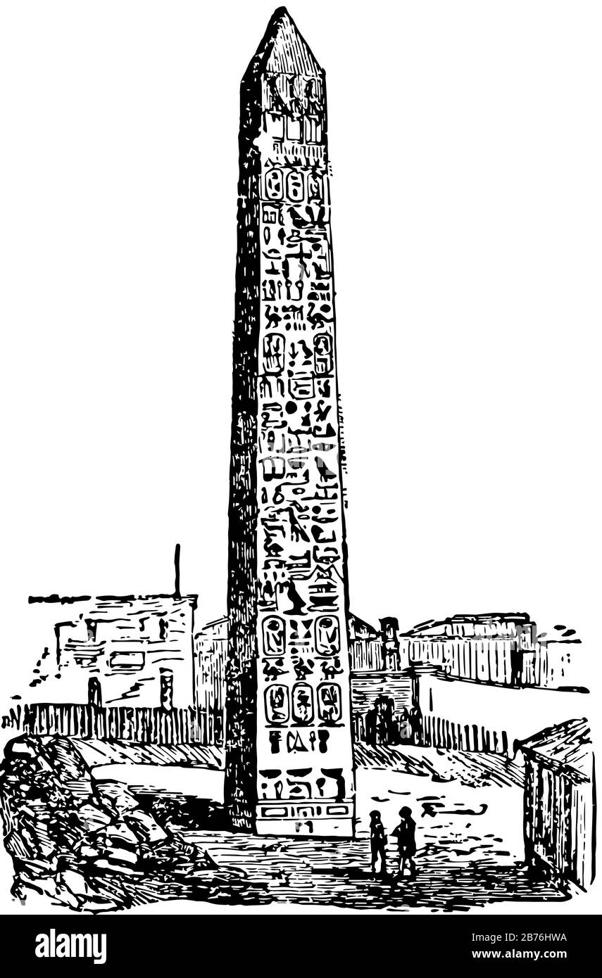Obelisk is a square monument with a pyramidal top having square or ...