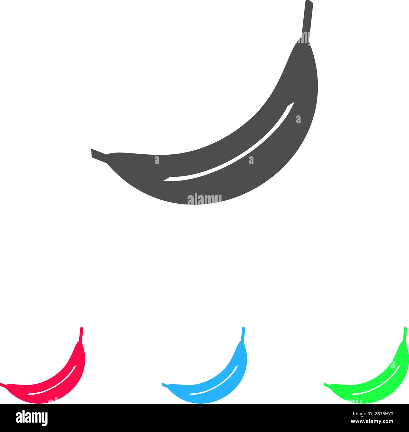Banana icon flat. Color pictogram on white background. Vector ...