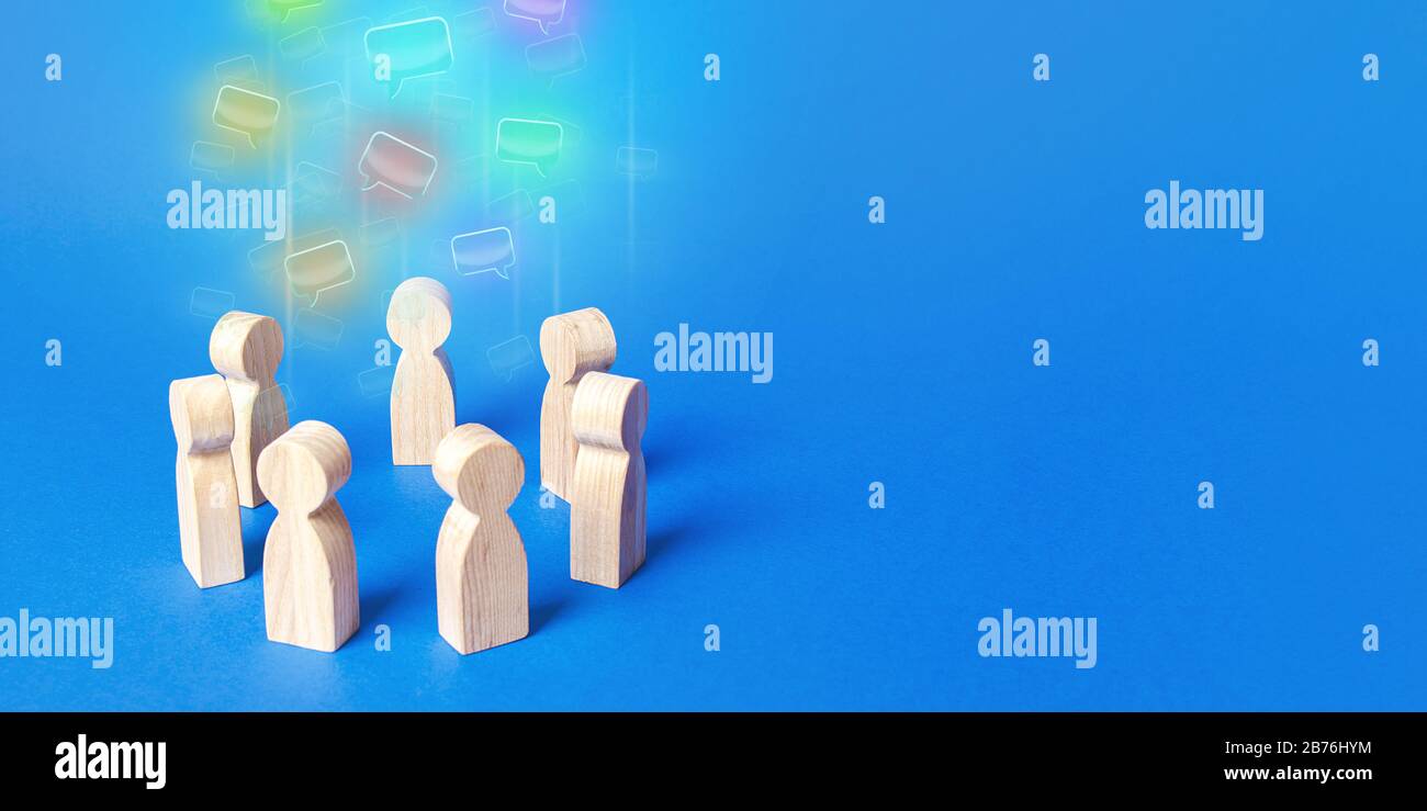 People circle in a discussion process . Negotiation process. Team ...