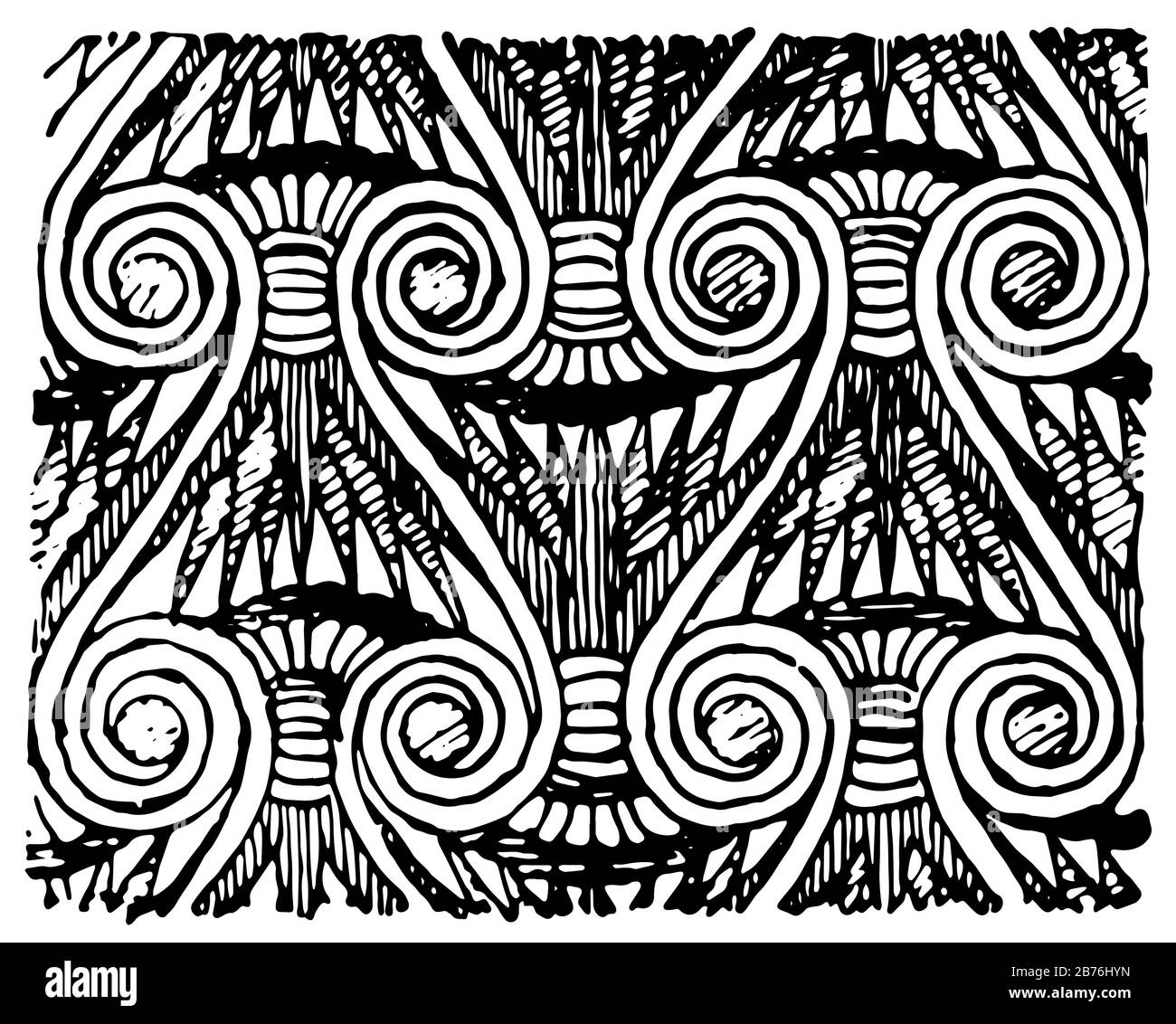 Tomb Ceiling are Painted all-over design, vintage line drawing or ...