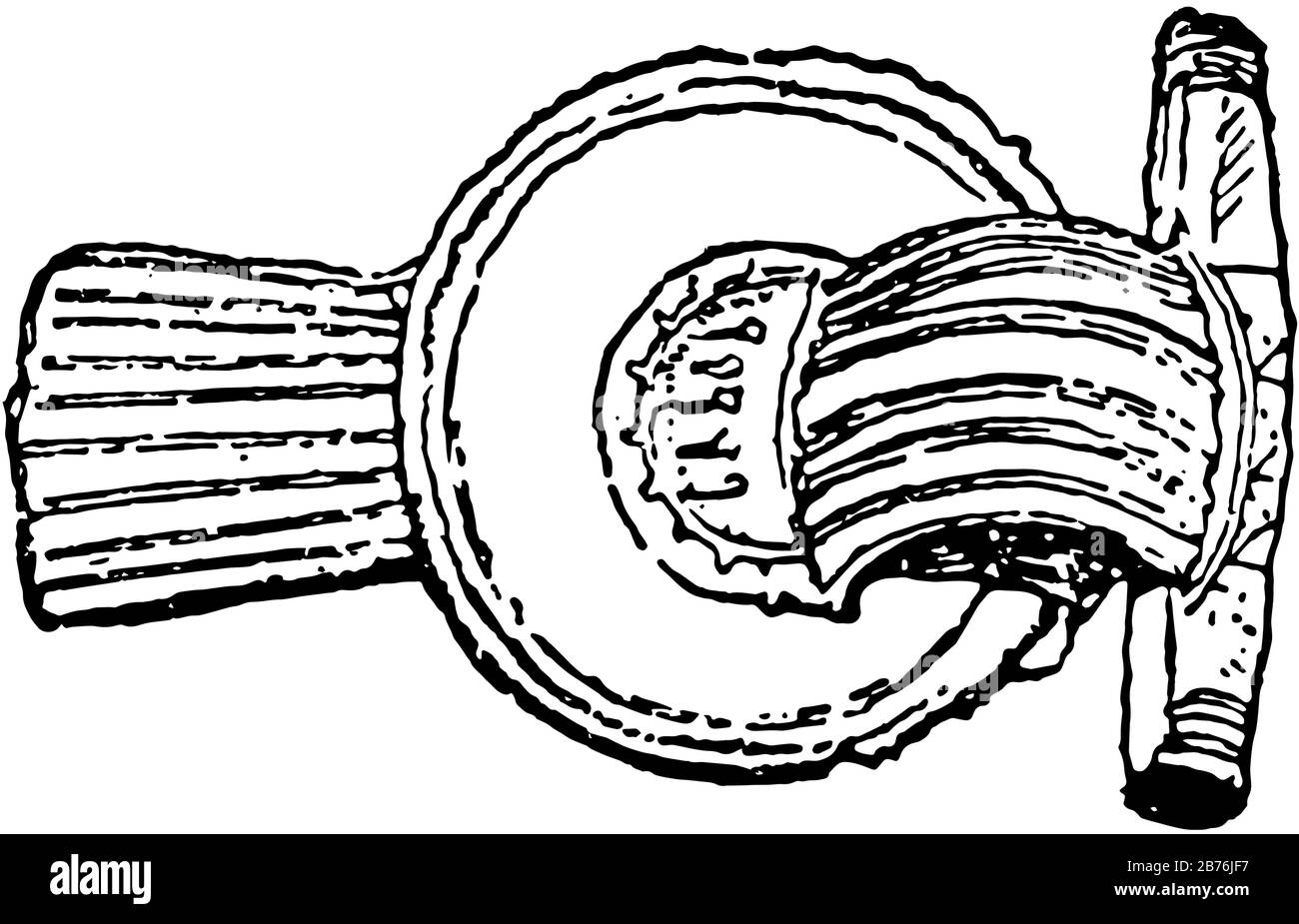 Brooch from 3rd century A.D, vintage line drawing or engraving ...