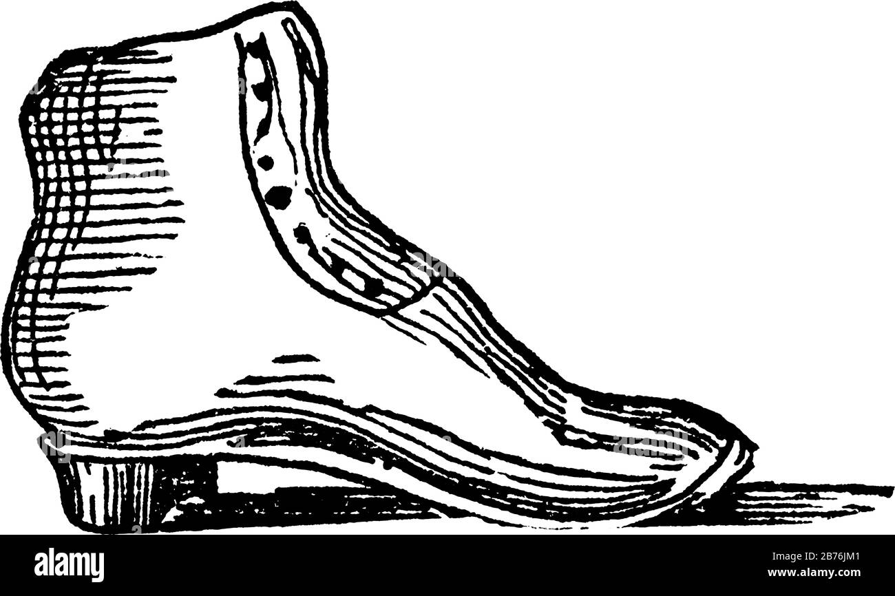 Shoe are a covering for the foot, vintage line drawing or engraving ...