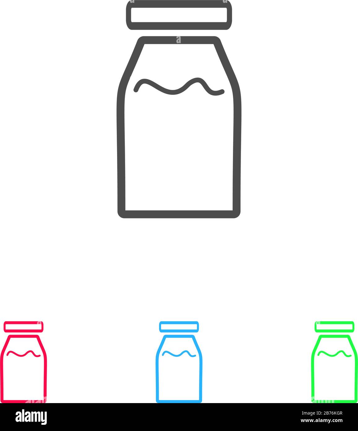 Medicine line bottle icon flat. Color pictogram on white background ...