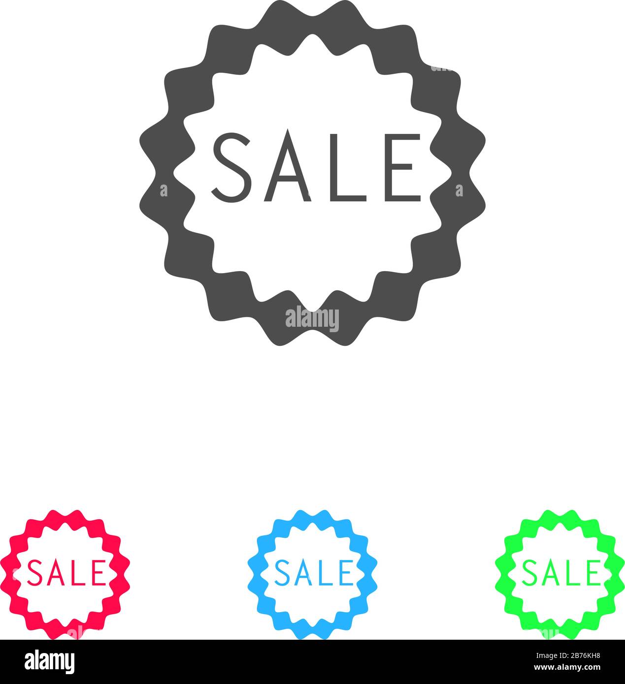 Sale badge or sticker icon flat. Color pictogram on white background ...