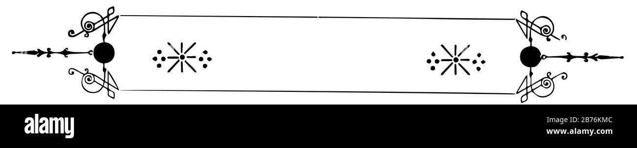 Filigree banner has a single line border, it is a very simple banner ...