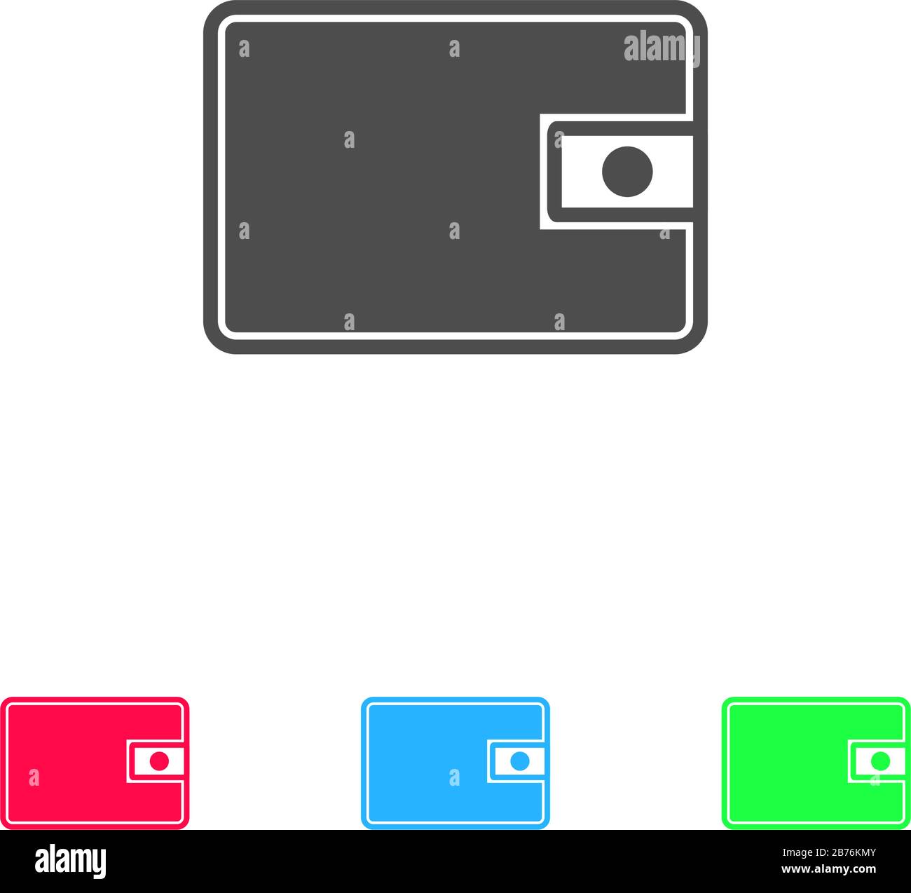 Wallet icon flat. Color pictogram on white background. Vector ...