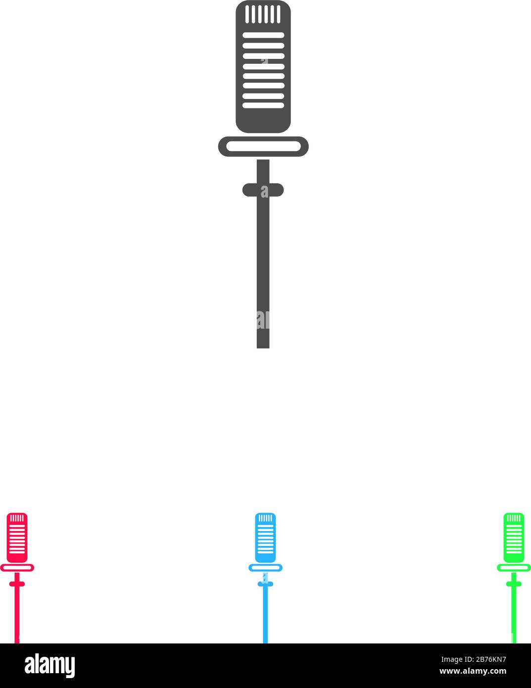 Sound recording equipment icon flat. Color pictogram on white ...