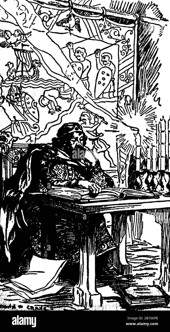 King sitting on chair Black and White Stock Photos & Images - Alamy