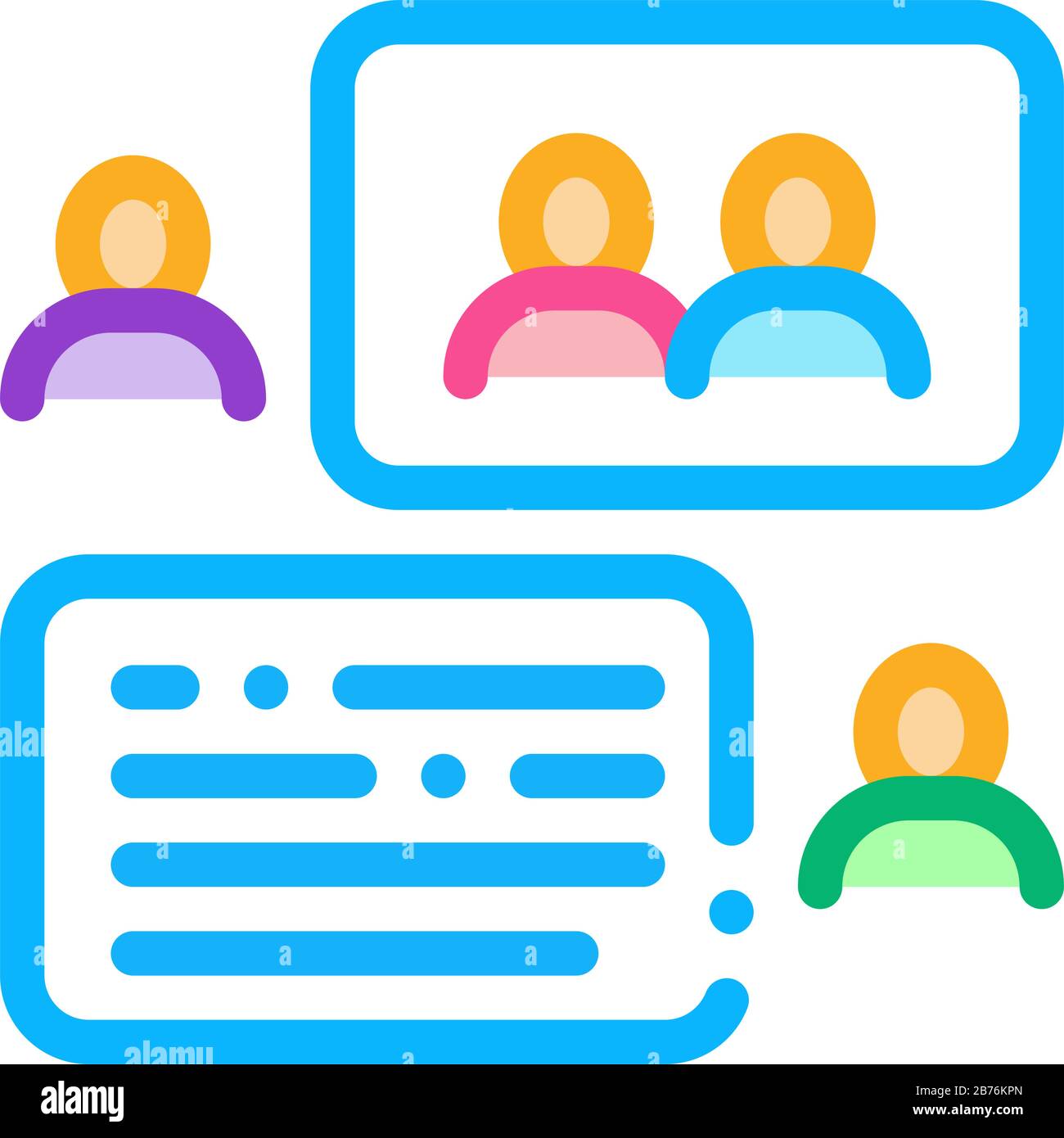 People Discussing Icon Vector Outline Illustration Stock Vector Image ...