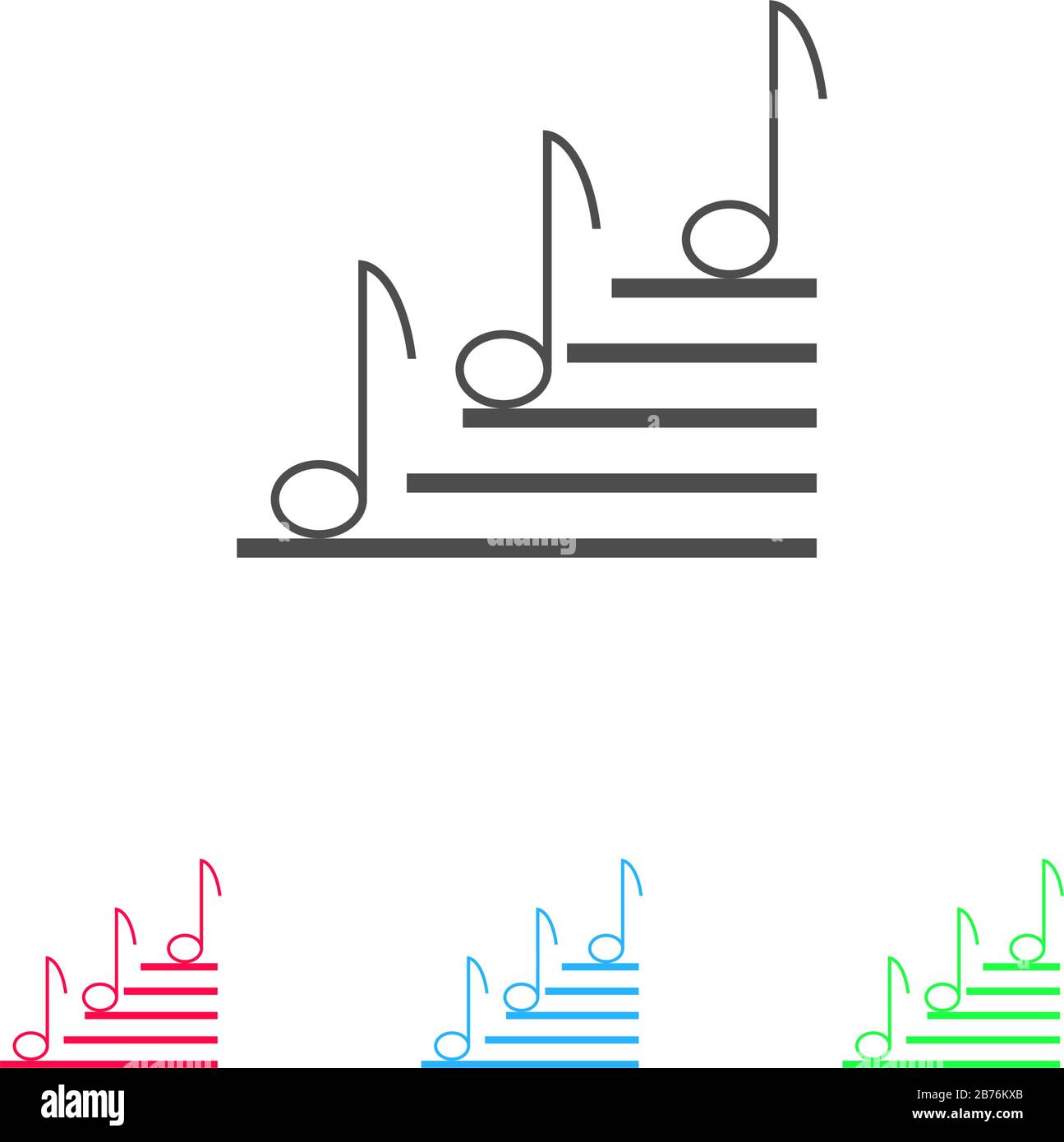 Music notes icon flat. Color pictogram on white background. Vector ...