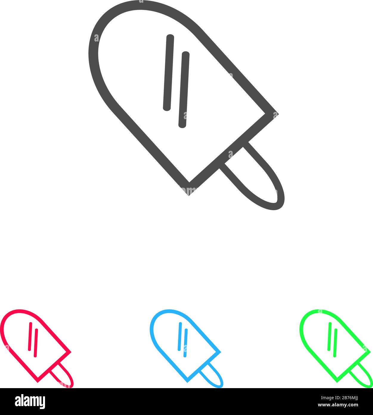 Ice lolly icon flat. Color pictogram on white background. Vector ...