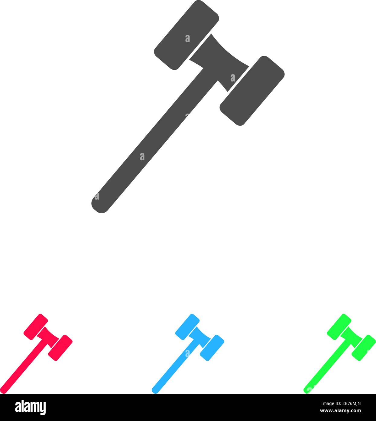 Mallet icon flat. Color pictogram on white background. Vector ...