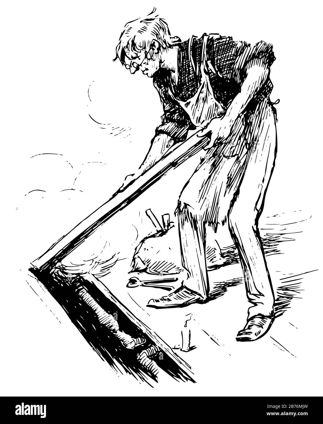 Man shows him something Black and White Stock Photos & Images - Alamy