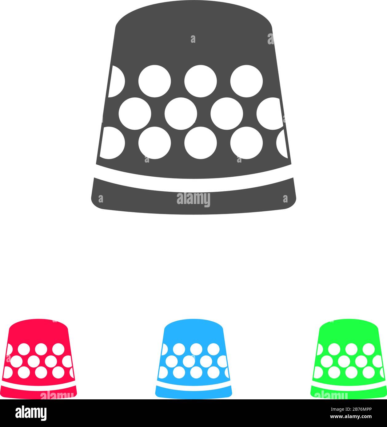 Thimble icon flat. Color pictogram on white background. Vector ...