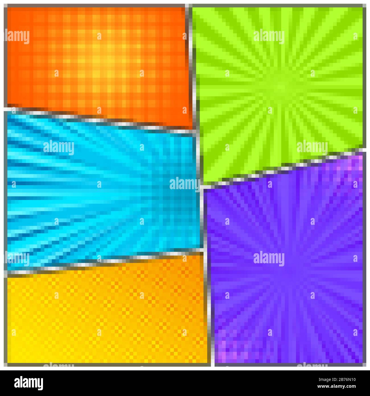 Cartoon comic backgrounds set. Comics book colorful poster with ...