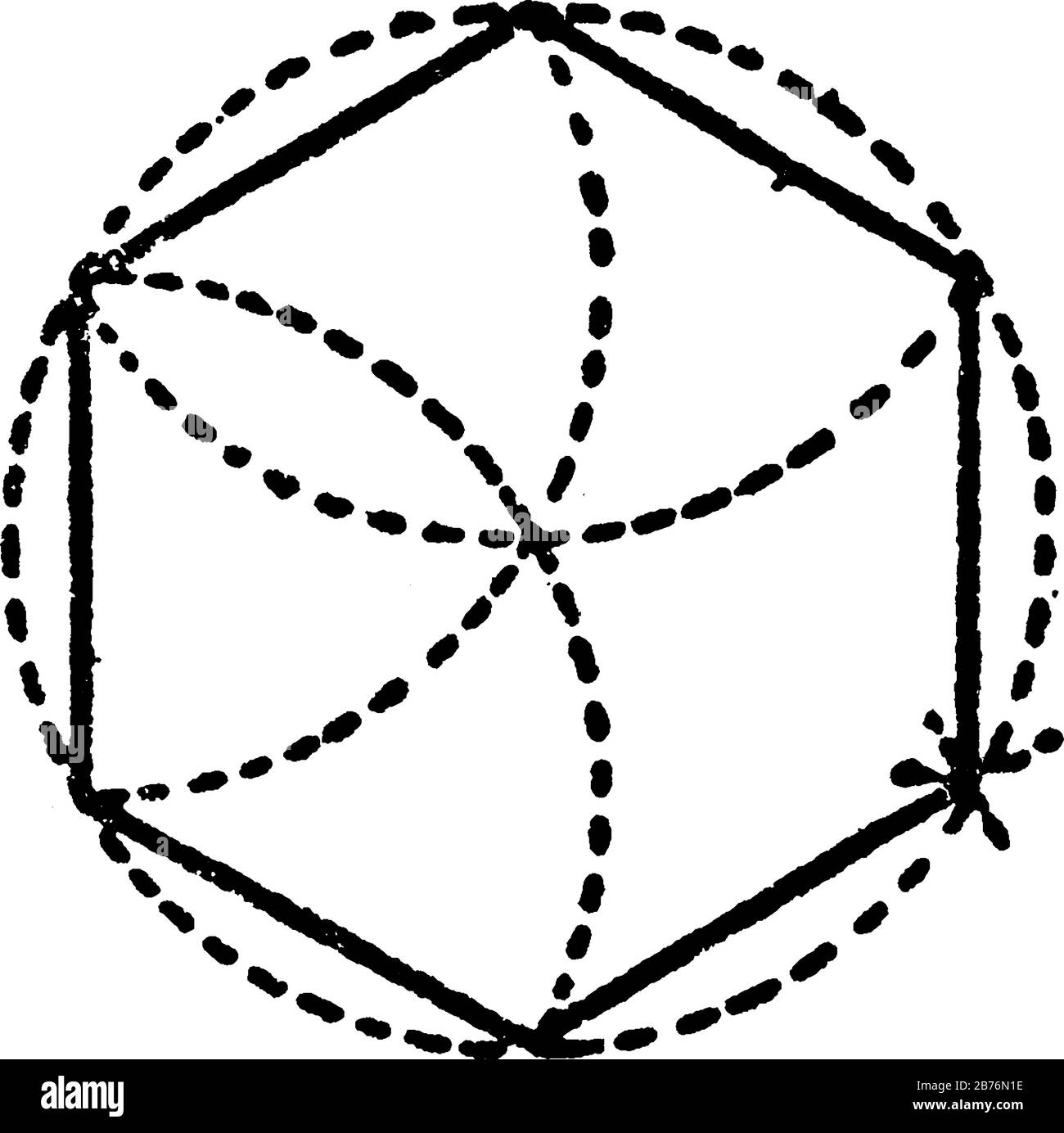 An illustration showing how to construct a hexagon in a given circle ...