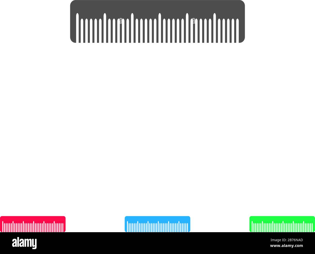 Comb icon flat. Color pictogram on white background. Vector ...