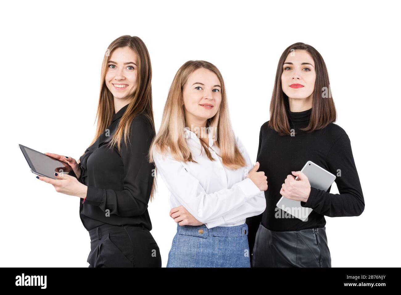 United Team Of Business Women. Portrait team of three smiling ...