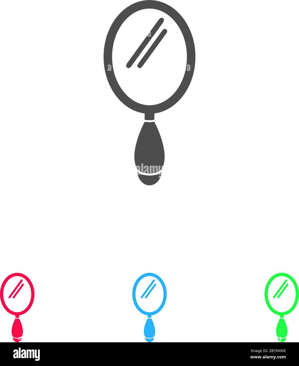 Hand Mirror icon flat. Color pictogram on white background. Vector ...