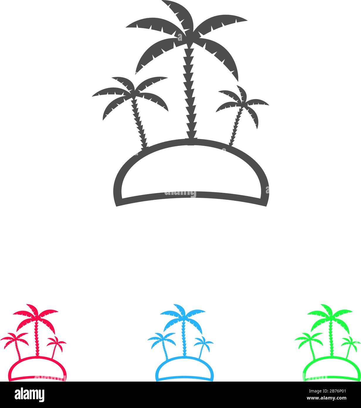 Palm island - Travel icon flat. Color pictogram on white background ...