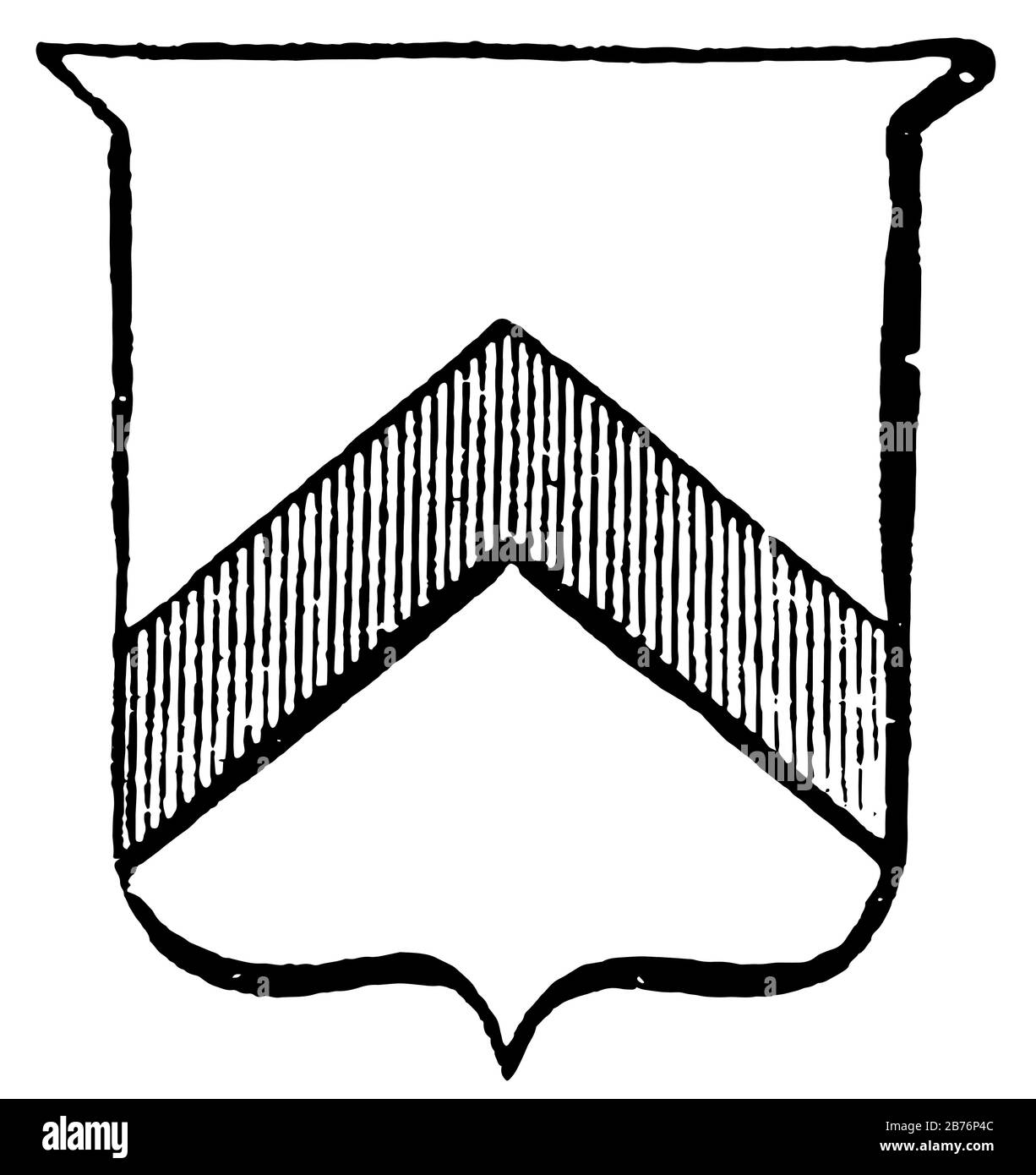 Chevron is a heraldic and ornamental form, vintage line drawing or ...