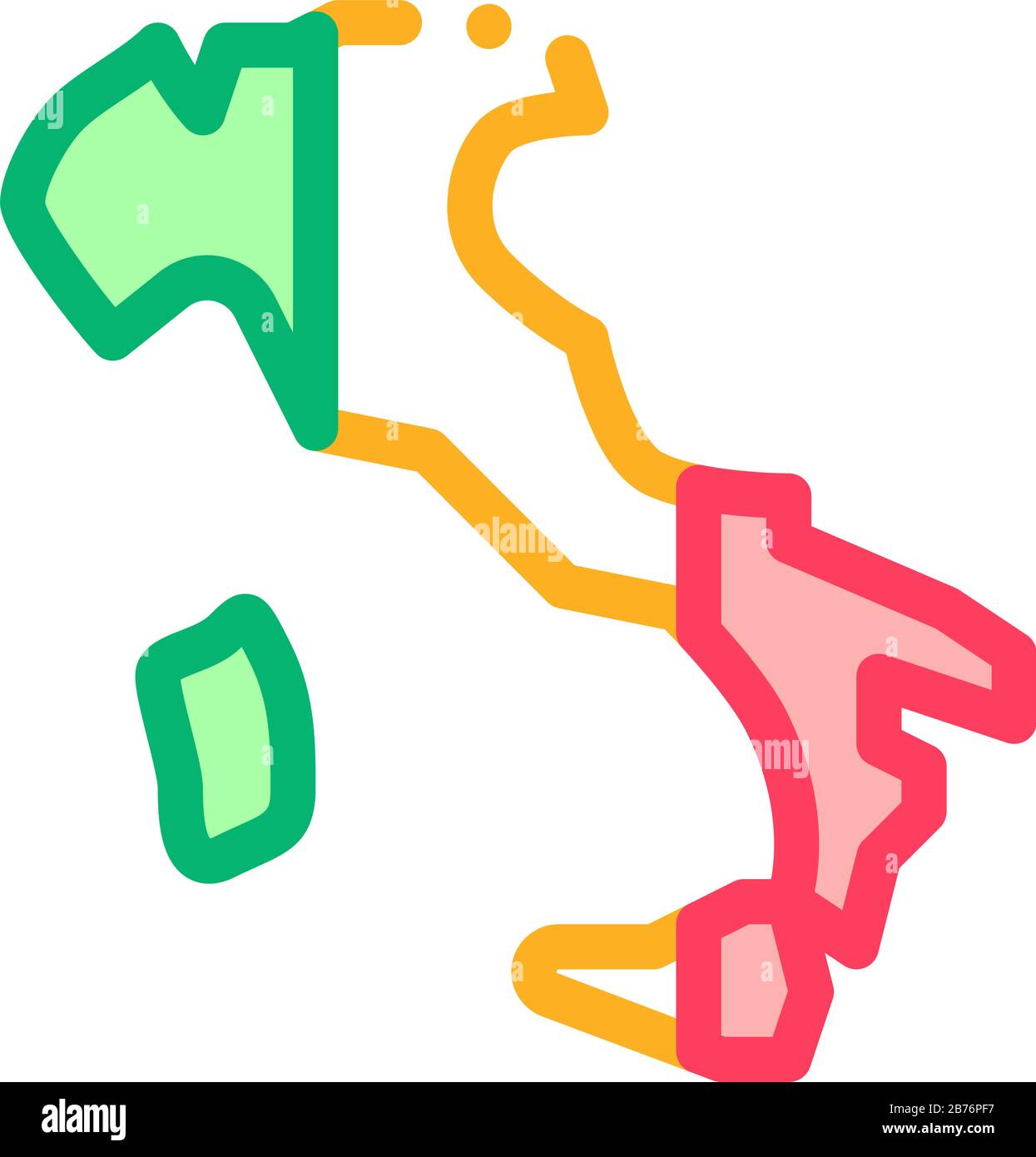 Italy Country Map Icon Vector Outline Illustration Stock Vector Image ...