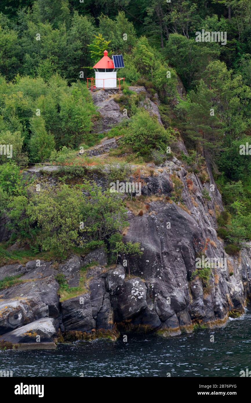 Kvitsteinhella Lighthouse, Bergen City, Hordaland County, Norway ...