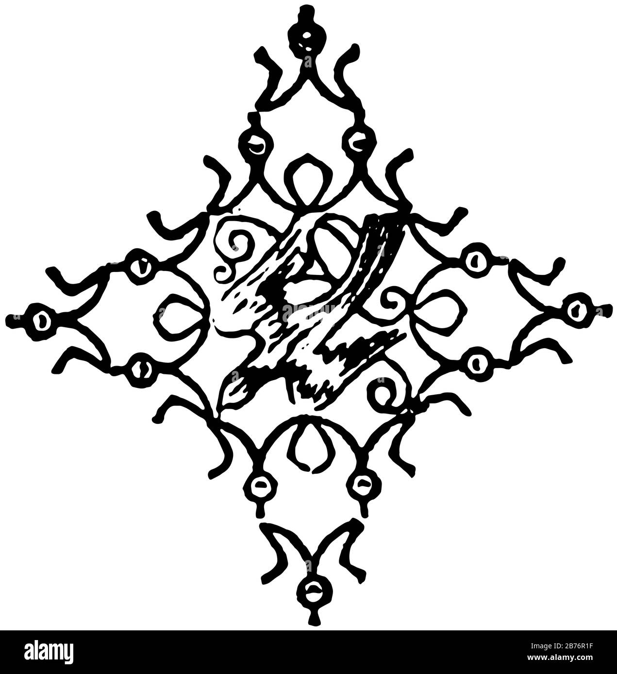 Doodad is a dark line pattern, vintage line drawing or engraving Stock ...