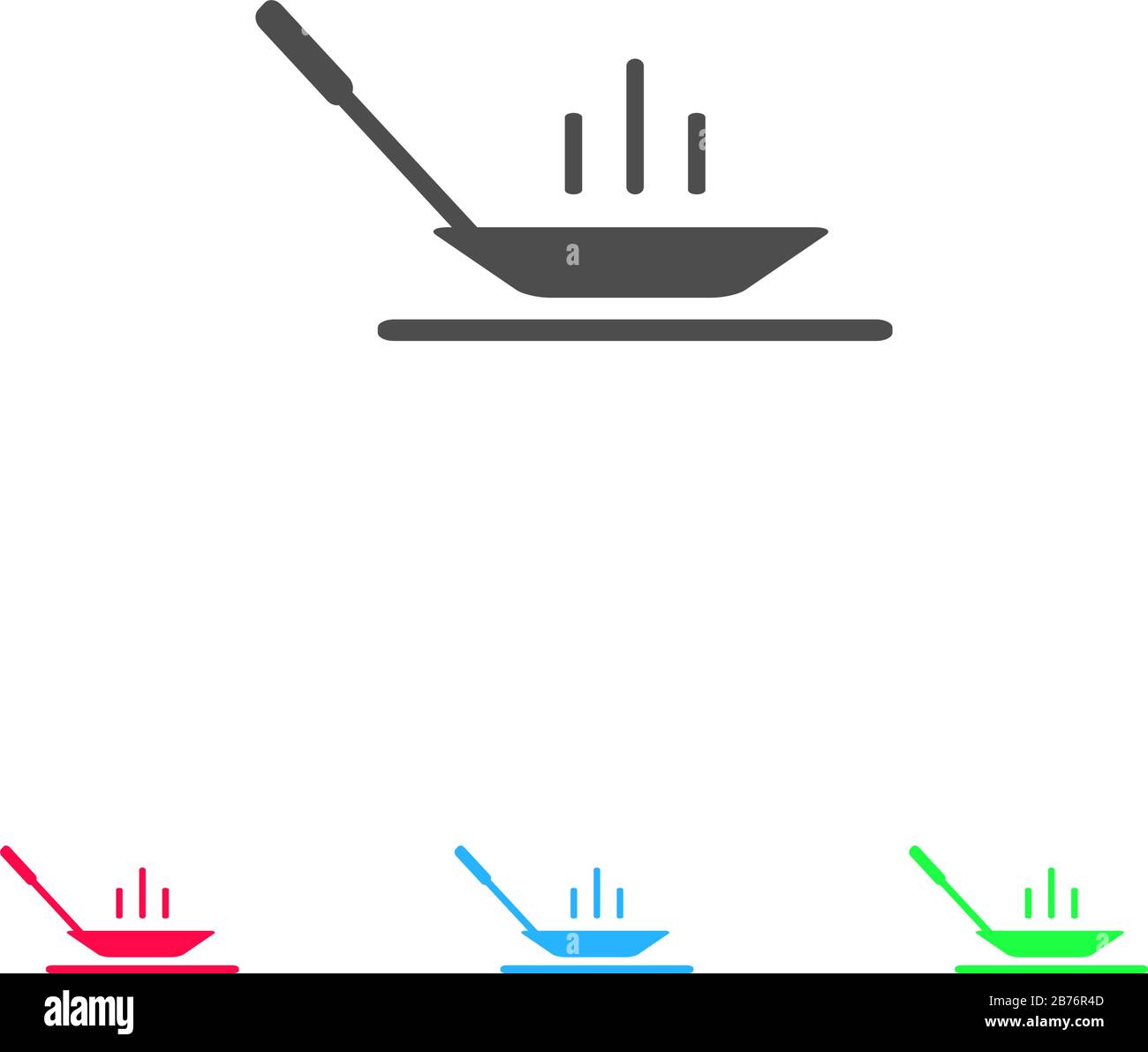 Frying pan icon flat. Color pictogram on white background. Vector ...