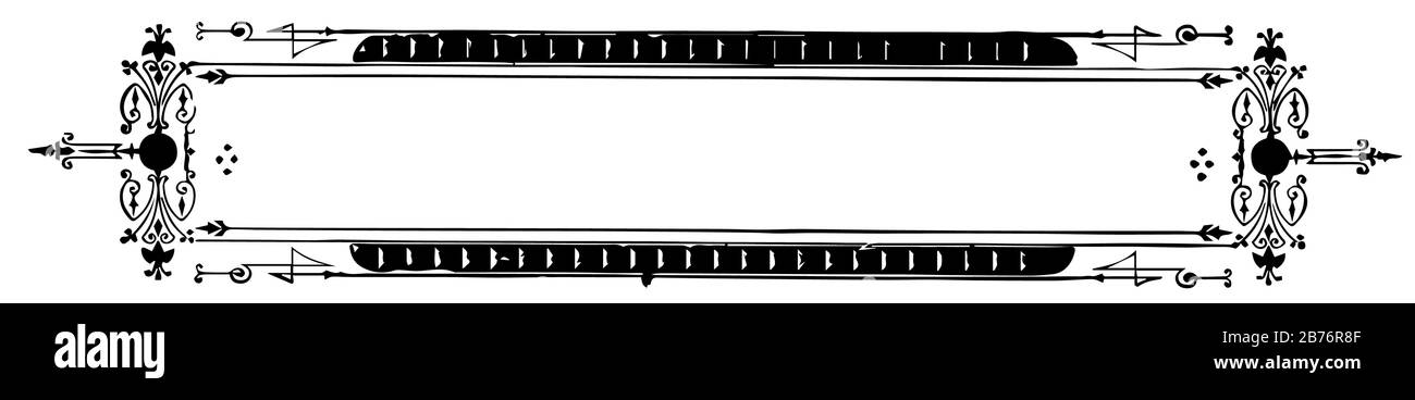 Ornate banner is a royal design, vintage line drawing or engraving ...