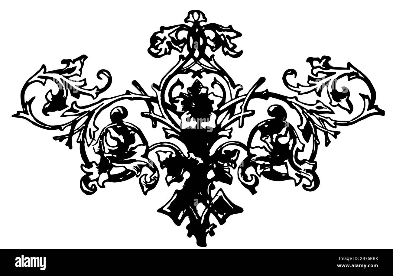 Floral motif has leaves on it Cut Out Stock Images & Pictures - Alamy