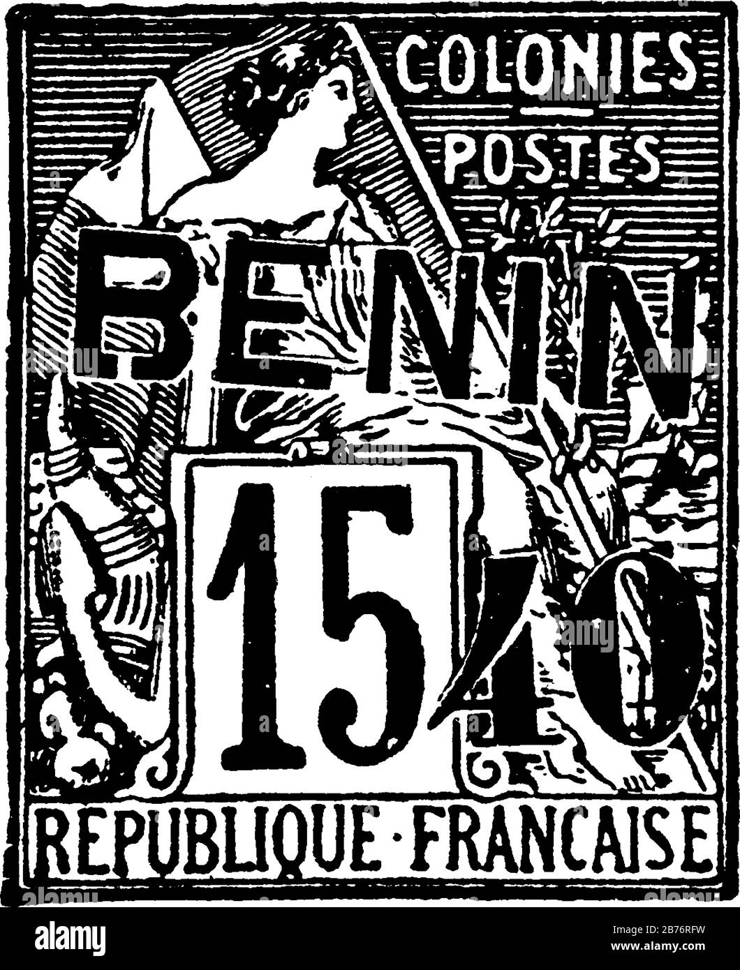 Postage stamp benin Stock Vector Images - Alamy
