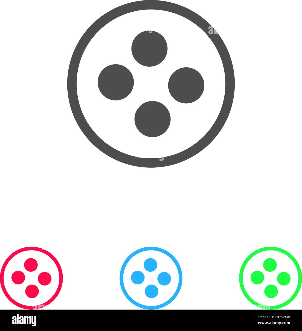 Clothing buttons sewing item icon flat. Color pictogram on white ...