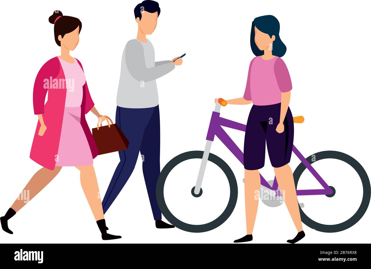 group people with bike isolated icons Stock Vector Image & Art - Alamy