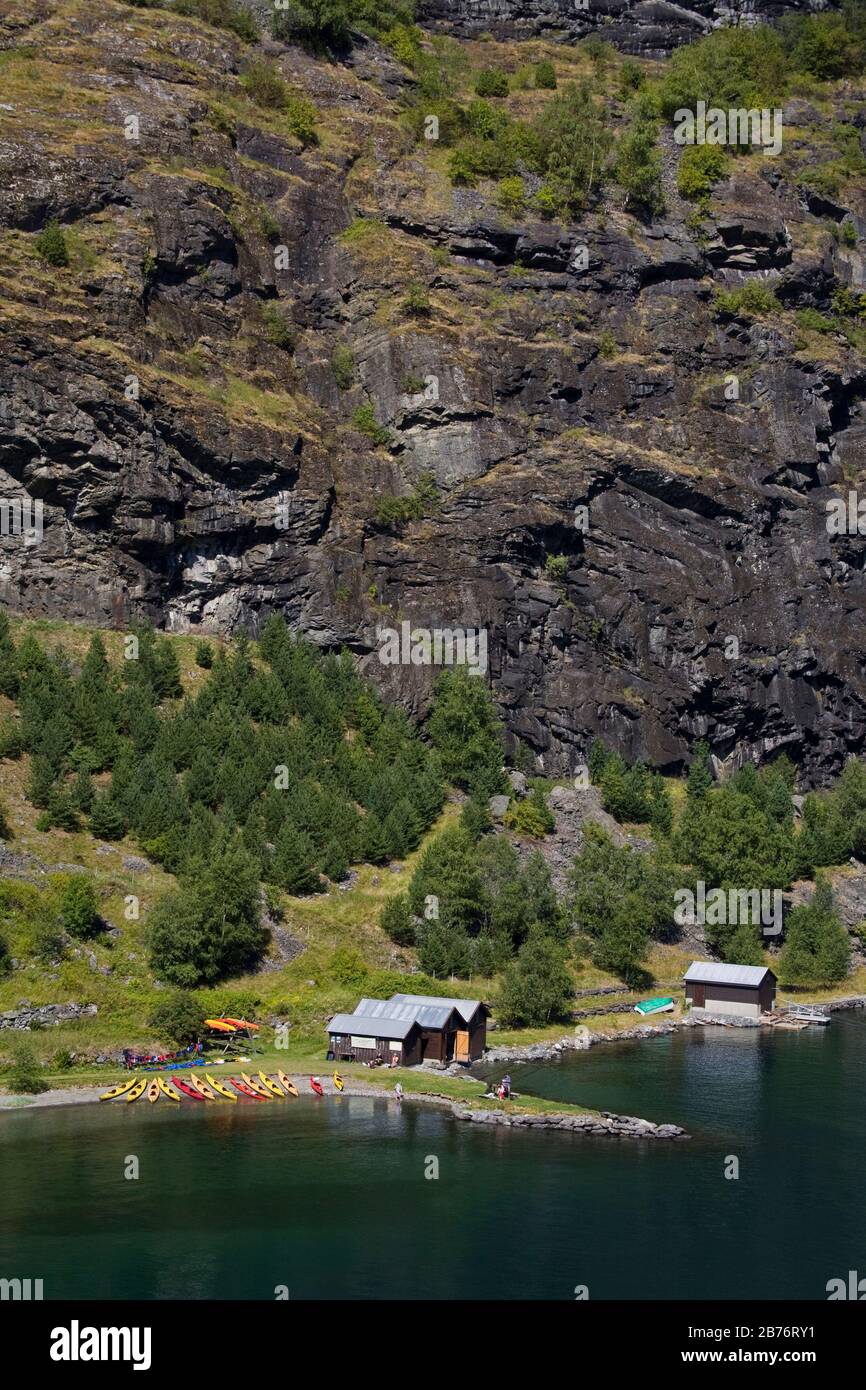 Canoe Rental Center, Flam Village, Sognefjorden, Western Fjords, Norway ...