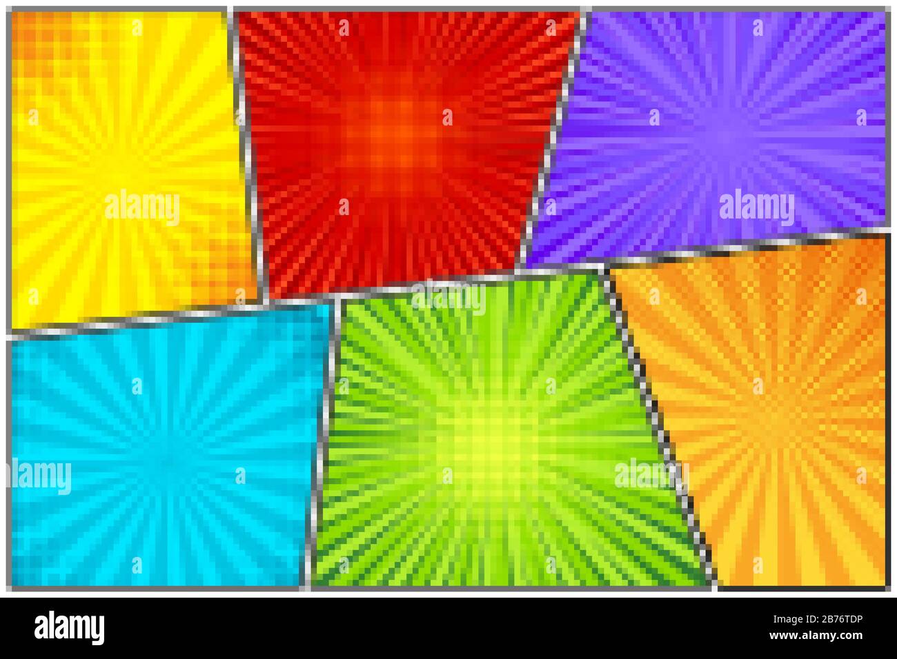 Cartoon comic backgrounds set. Comics book colorful poster with ...