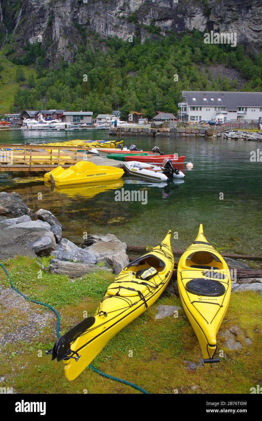Kayak Rentals, Geiranger Village, Geirangerfjord, Northern Fjord Region ...