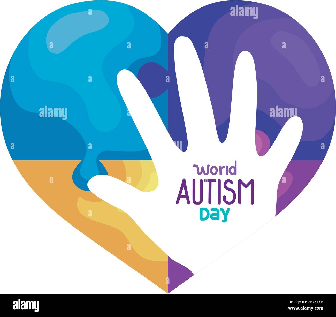 world autism day with heart and hand Stock Vector Image & Art - Alamy
